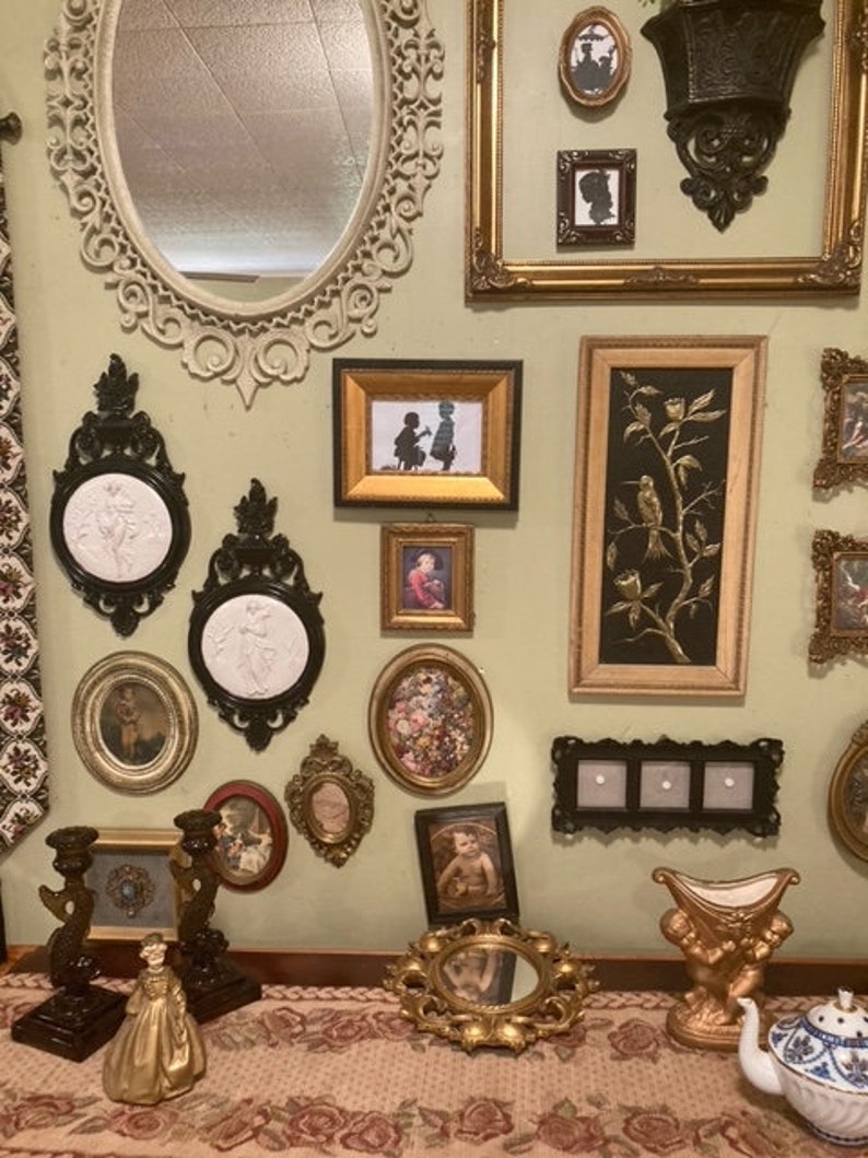 NEW Gallery Black White Gold Theme-4 Mirrors-angels-bell - Etsy