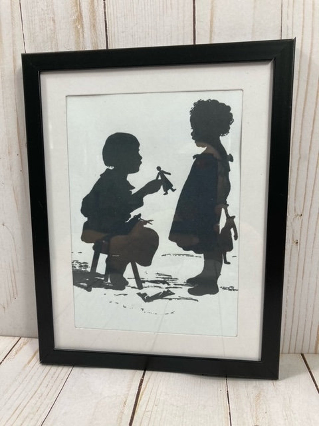Silhouette of Children Playing With Dolls,silhouette, Black Frame, Room ...