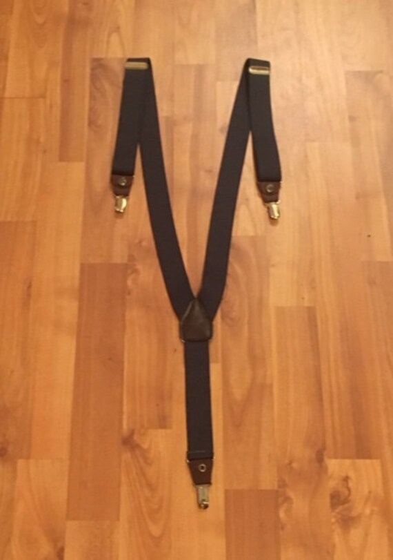 SALE Vintage retro suspenders/ leather clasp braces clip | Etsy