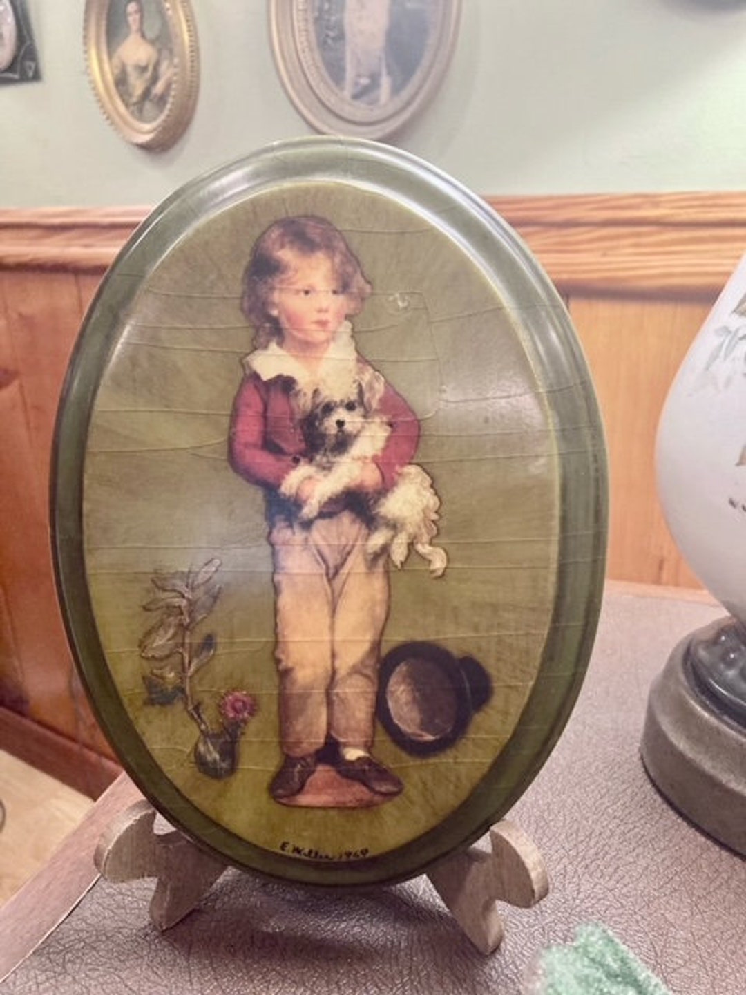 MID CENTURY MODERN Master Simpson With His Pup oval - Etsy