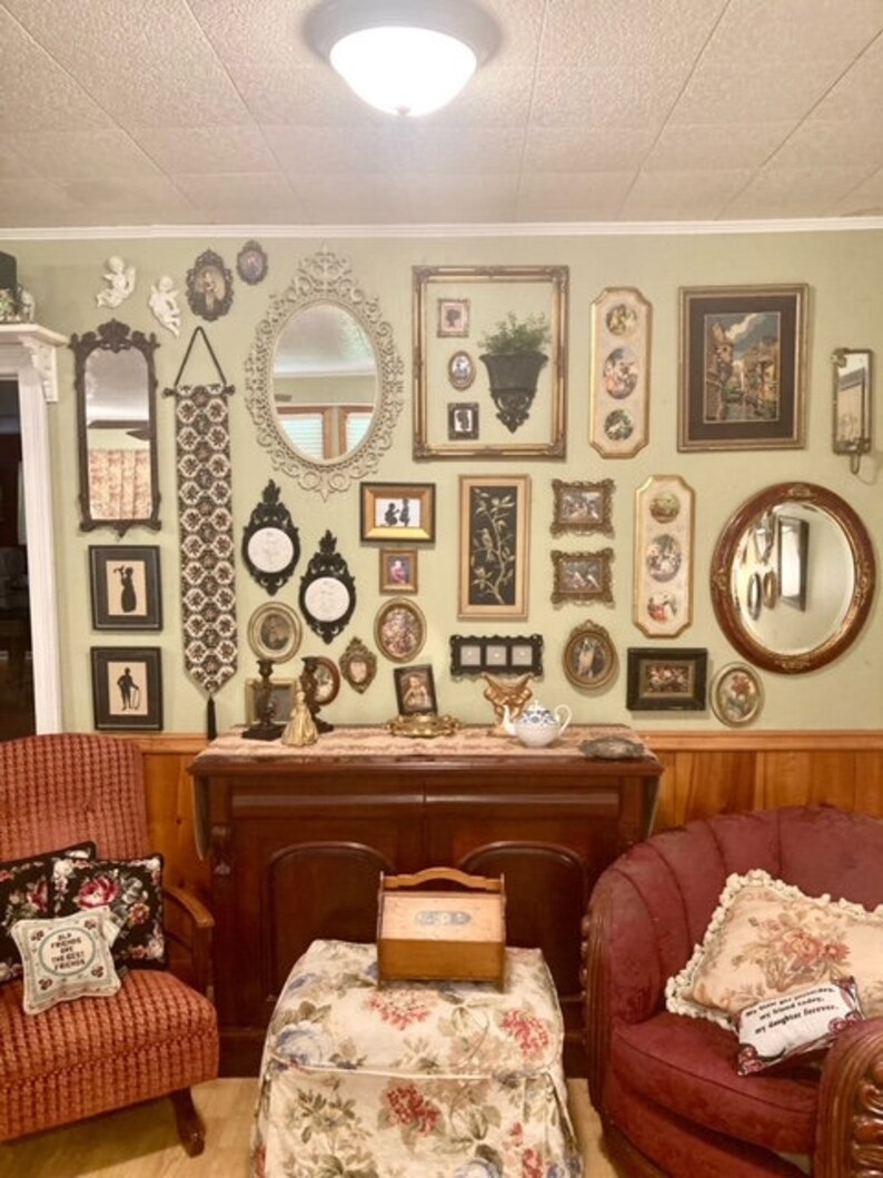 NEW Gallery Black White Gold Theme-4 Mirrors-angels-bell - Etsy