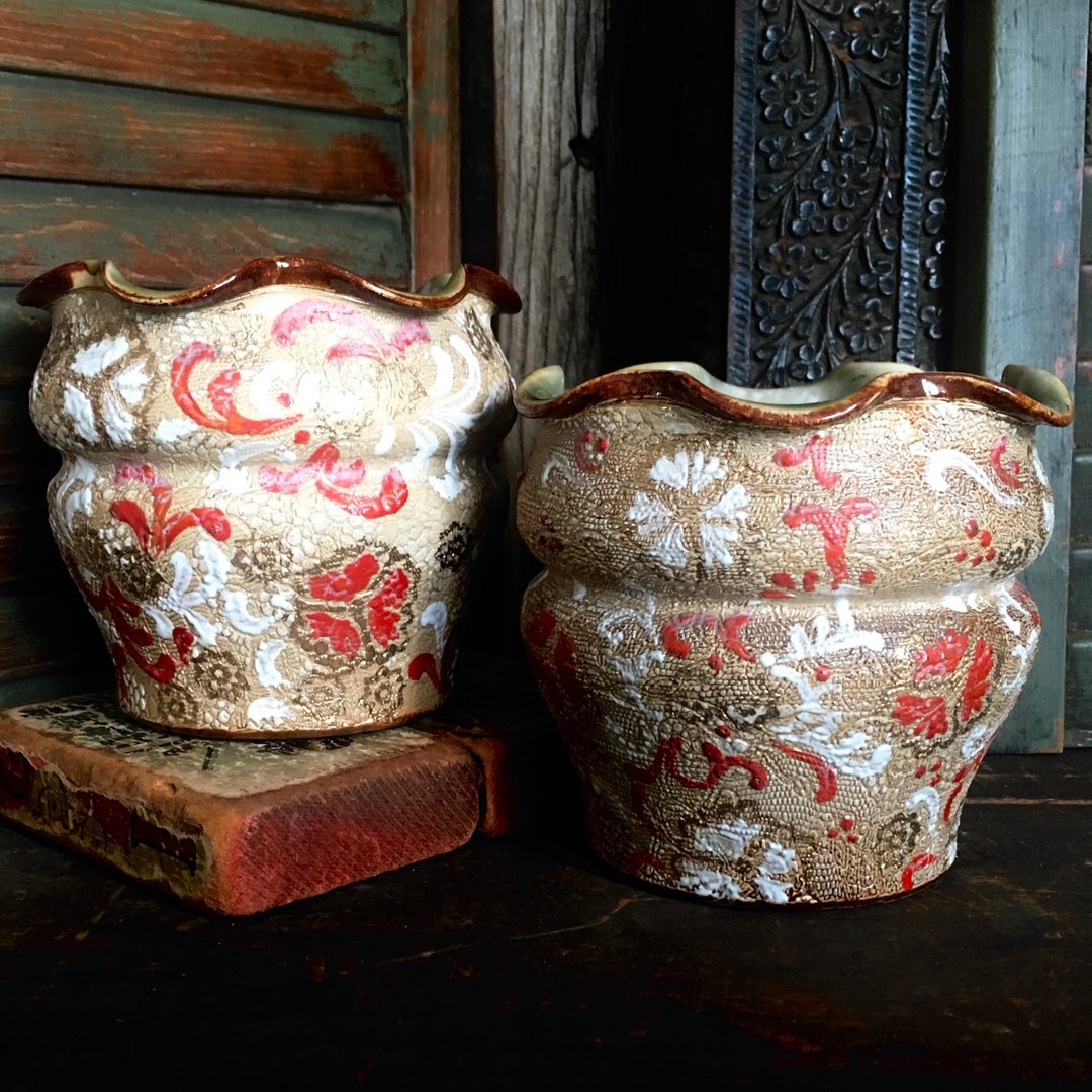 Doulton Lambeth Planter Pots, English Art Pottery, 19th Century Pottery ...