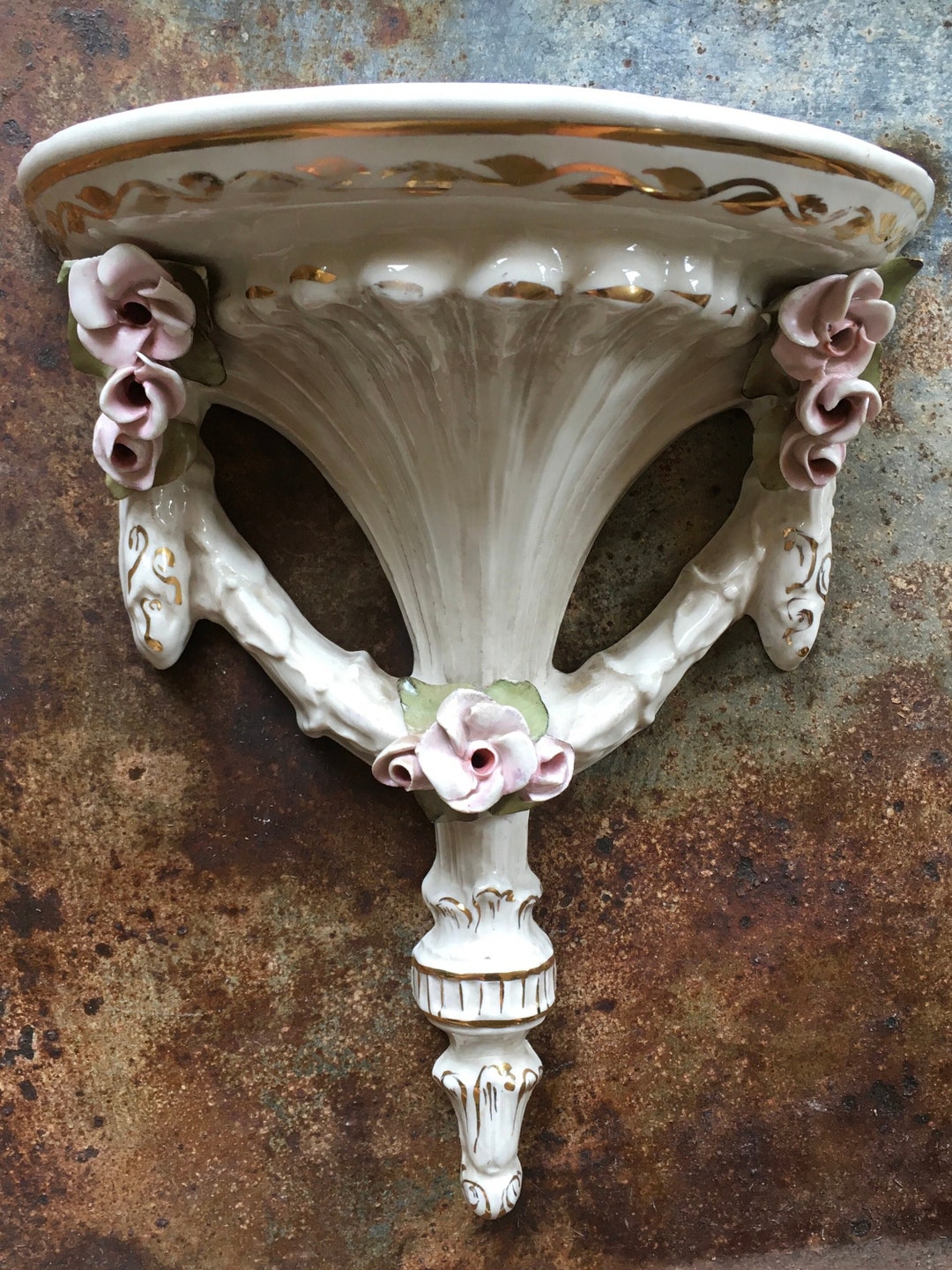Antique Porcelain Sconces, Pair Porcelain Sconces, Romantic Wall Decor ...