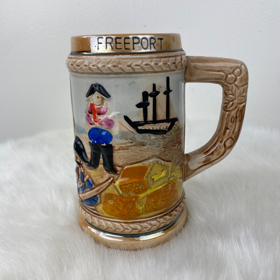 Vintage Freeport Relief Hand Painted Roulette Wheel Beer Stein Mug - Etsy