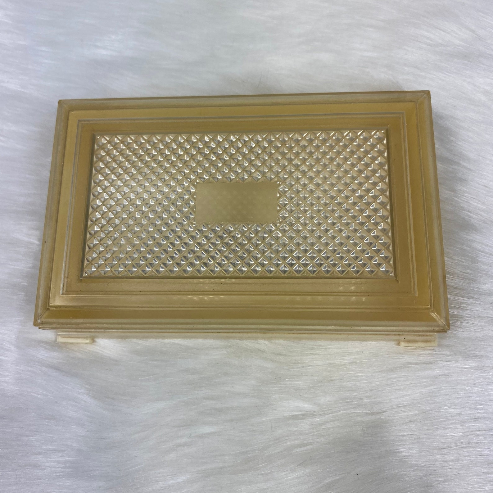 Vintage 50s Art Deco Plastic Trinket Jewelry Box Fosta Products Made in ...