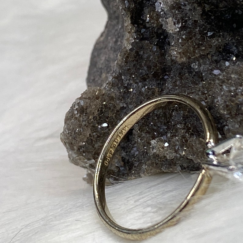 Vintage ESPO 14KT GE Gold Electroplate CZ Solitaire Ring Size 8 - Etsy