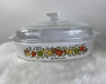 Vintage CORNING WARE Spice of Life La Romarin Large Square 10x10x2 ...