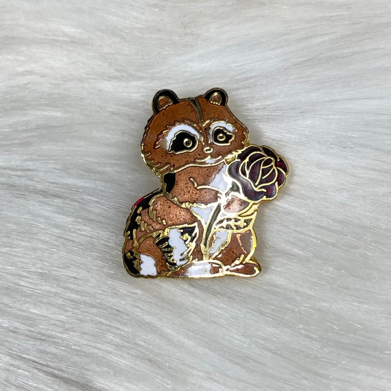 vintage enamel racoon - Gem
