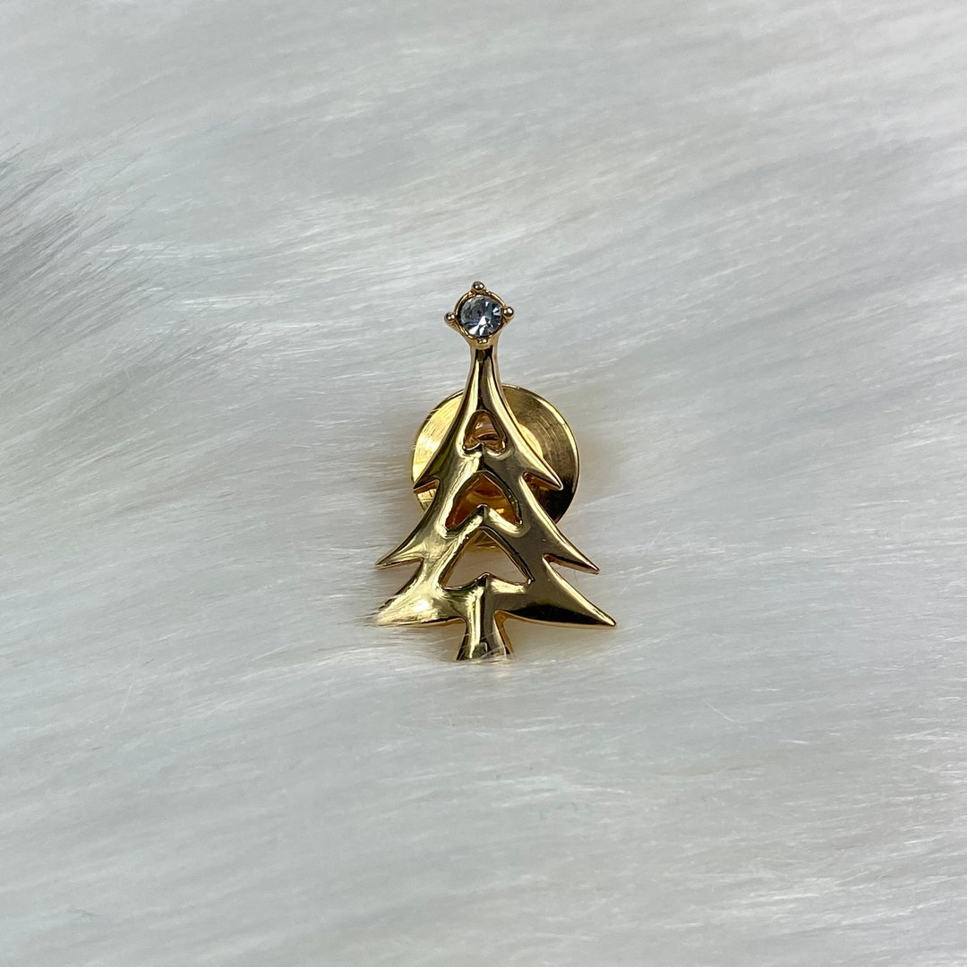 Vintage Avon Gold Tone Christmas Tree Rhinestone Tie Tack - Etsy
