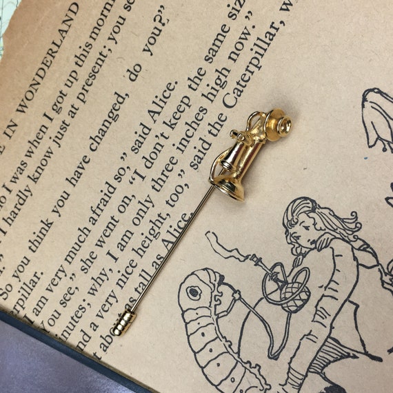 Vintage Candlestick Phone Stick Pin - Gem