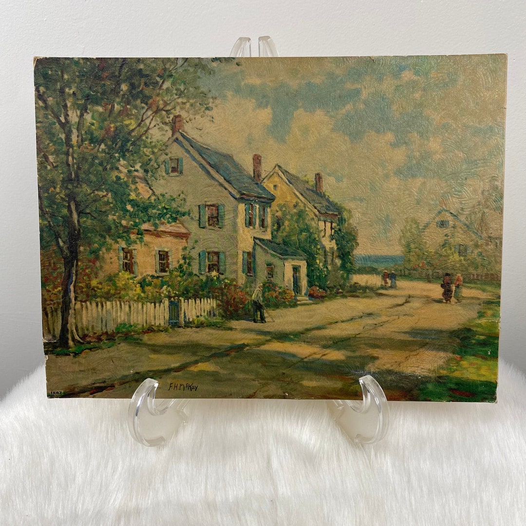 Vintage Copr C. Moss 1947 F.H. Mckay Seacost Lane Lithograph Made in ...