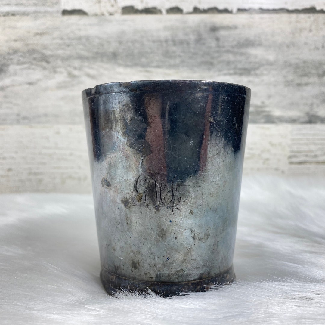 Antique Monogramed Silverplate Cup W/ Handle - Etsy