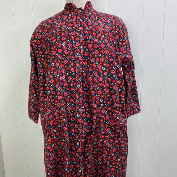 Vintage Katz Snap Coat Floral Print House Coat Medium… - Gem