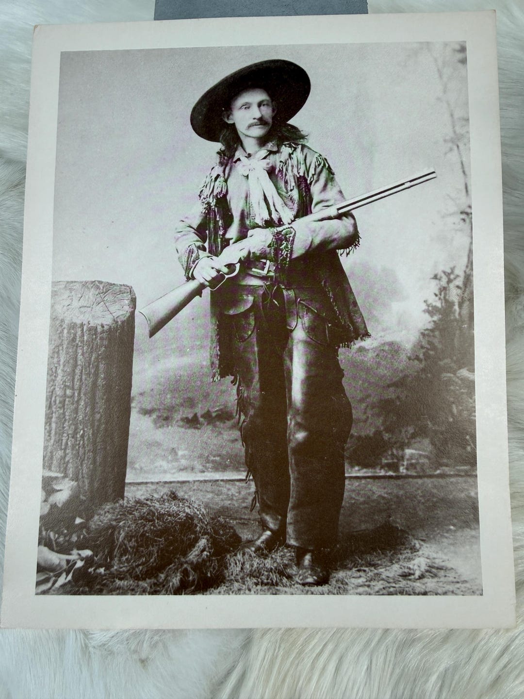 Antique 8X10 Repro Photograph Print Buckskin Cowboy Marlin Rifle ...