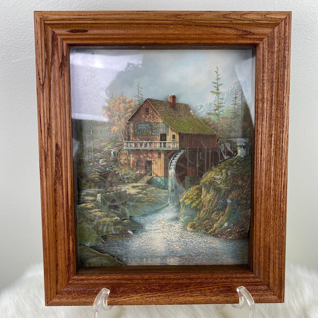 Vintage Doug Tope 3D Relief Shadow Box Sullivan's Milling Co Framed 12 ...
