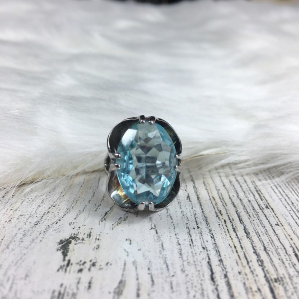Faux Blue Topaz Ring - Etsy