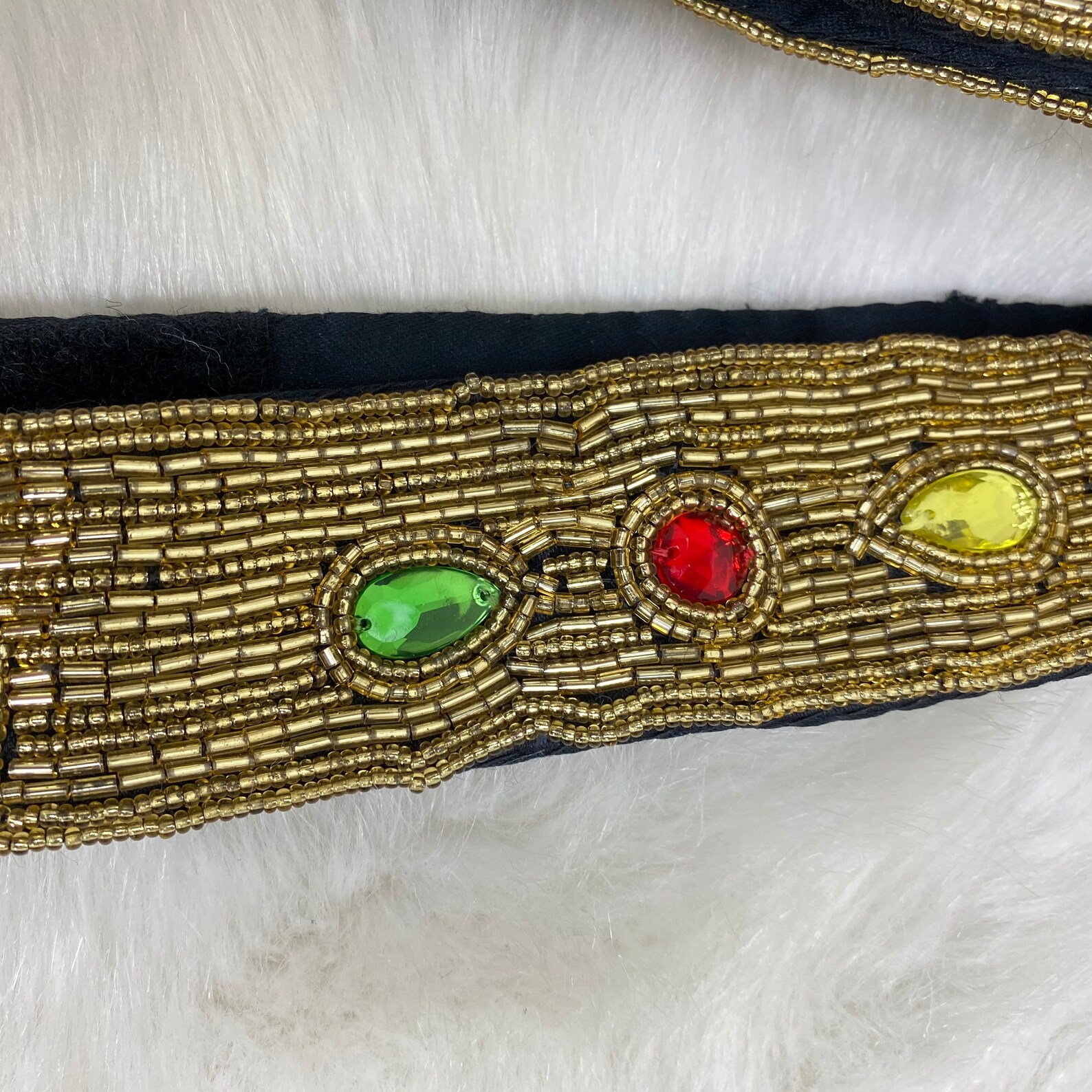 Vintage Michelle Stuart M/L Gold Bead Embroidery Belt - Etsy