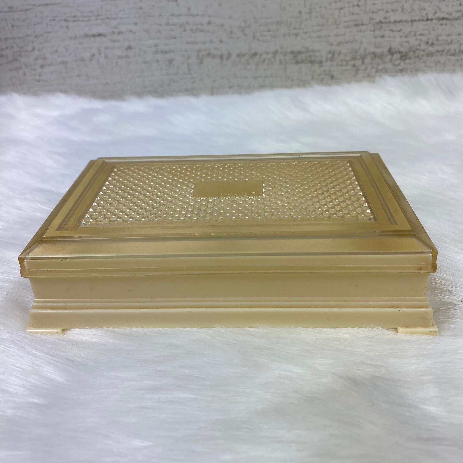 Vintage 50s Art Deco Plastic Trinket Jewelry Box Fosta Products Made in ...