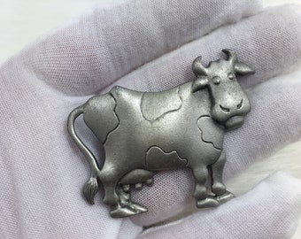 Jj Cow Brooch - Etsy