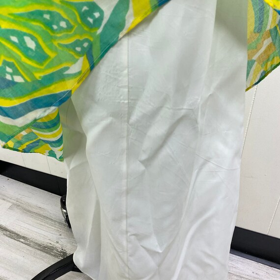 Vintage Green, Yellow & Blue Swirl Prom Dress Ruffle - Gem