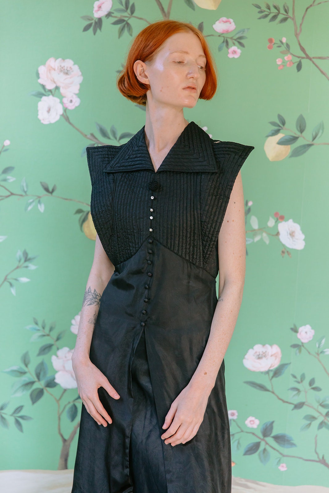 Rare Antique 1930s Deco Quilted Collar Evening Gown Silk Taffeta - Etsy