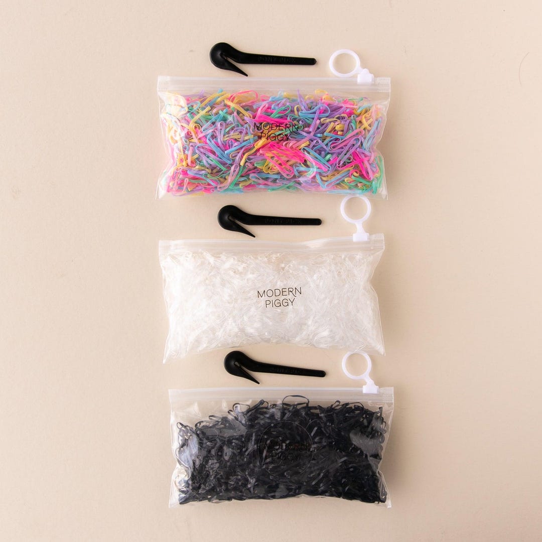 Hair Elastics pack of 1000 W/ Pony Pick - Etsy