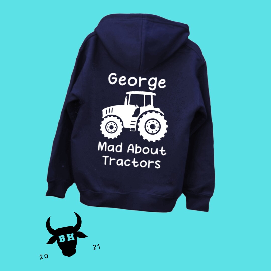 Personalised Kids Tractor 'mad About Tractors' Jumper Personalised Boys ...