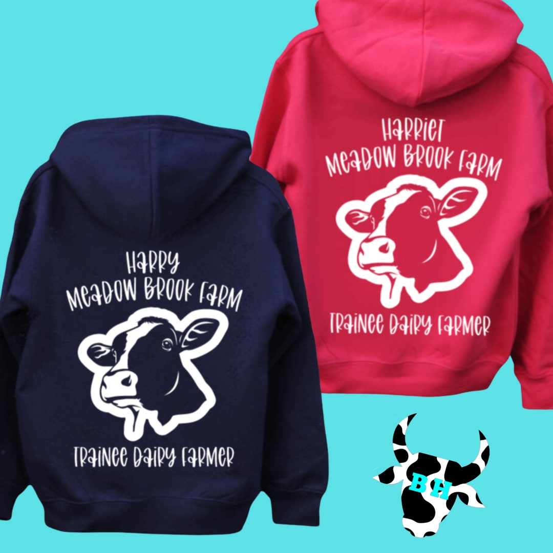 Personalised Kids Farm Name Cow 'trainee Dairy Farmer' Jumper Hoodie - Etsy
