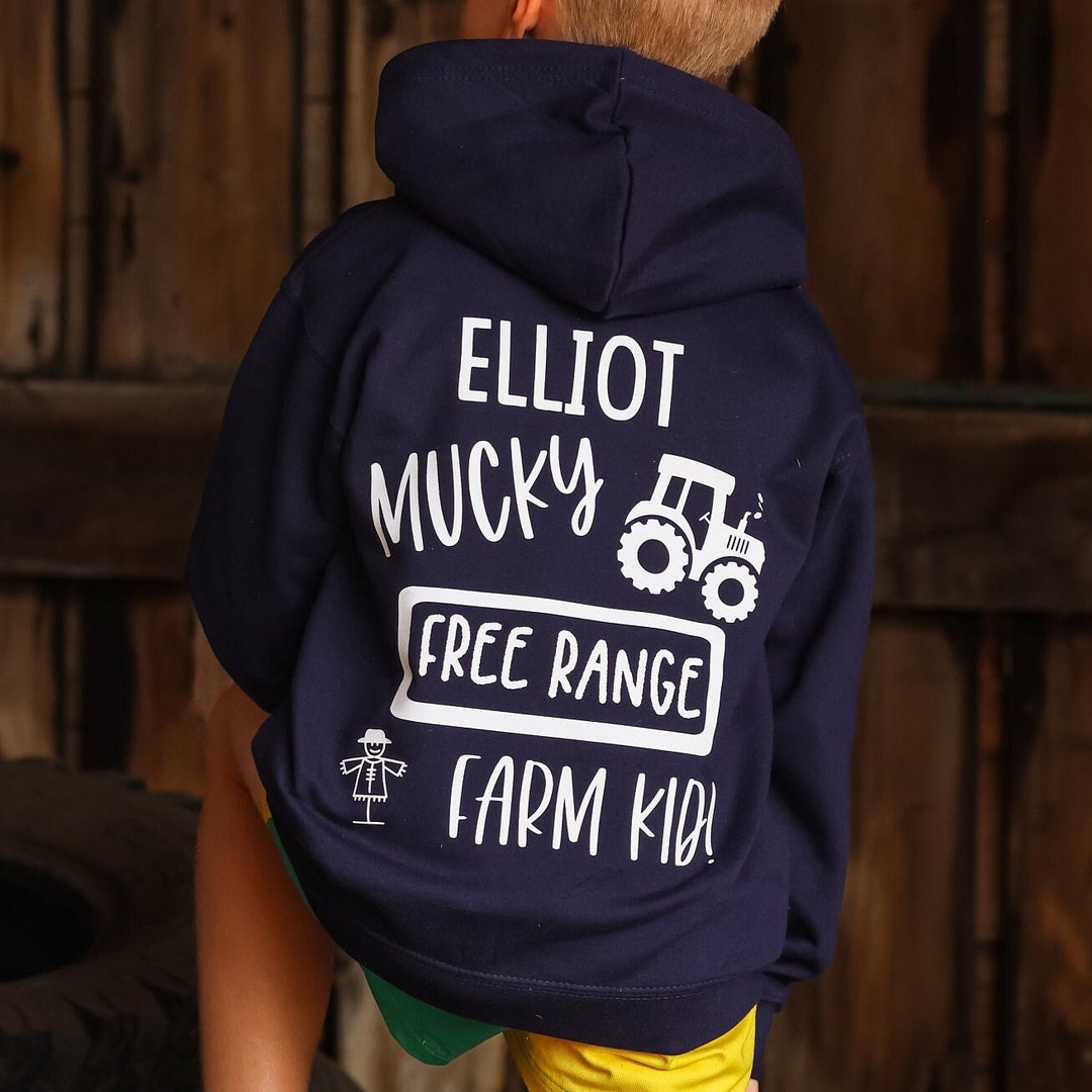 Personalised Kids Tractor 'mucky Free Range Farm Kid' Jumper ...