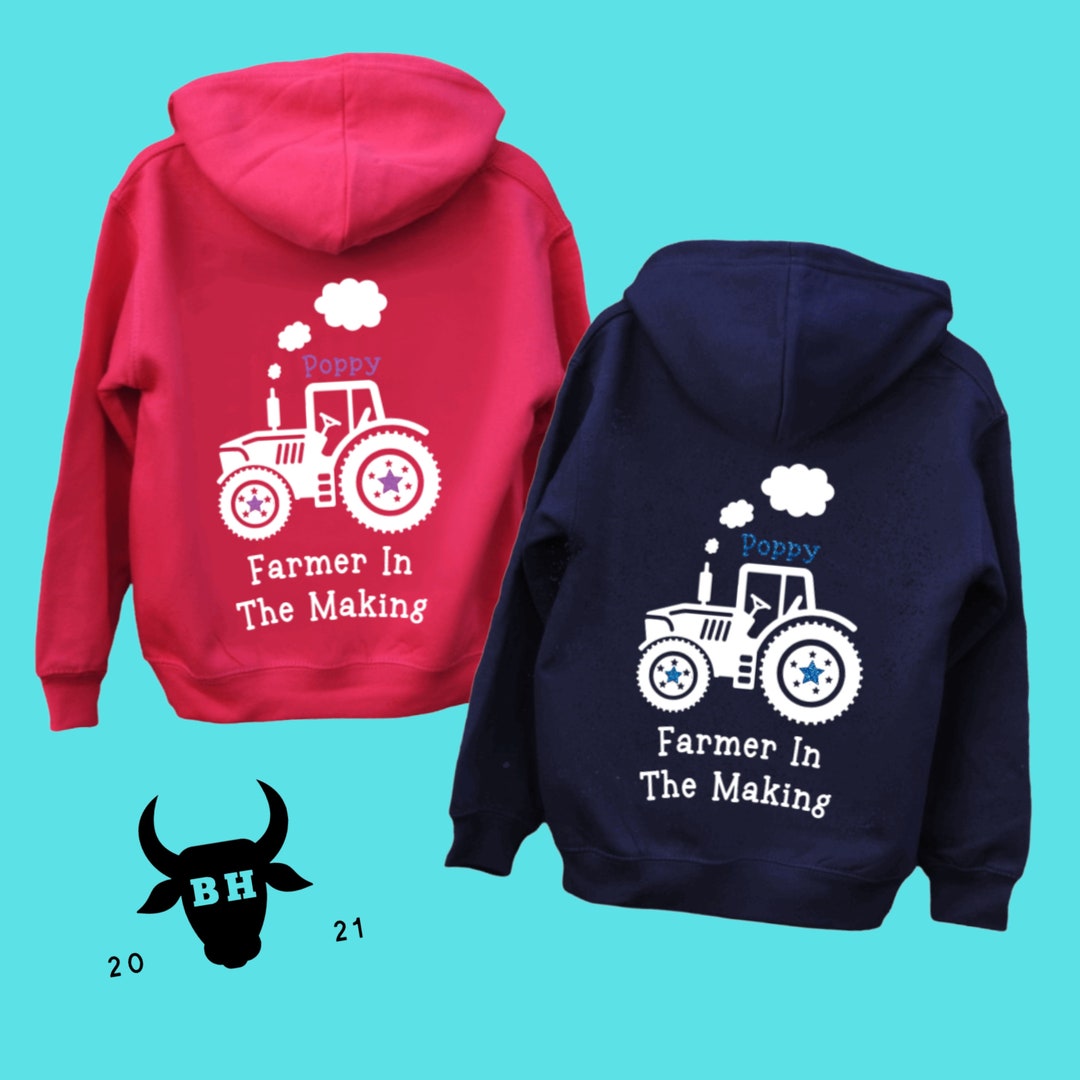 Personalised Kids Tractor 'farmer in the Making' Jumper Hoodie - Etsy