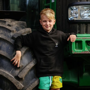 Personalised Kids Tractor 'trainee Little Farmer' Hoodie Jumper - Etsy UK