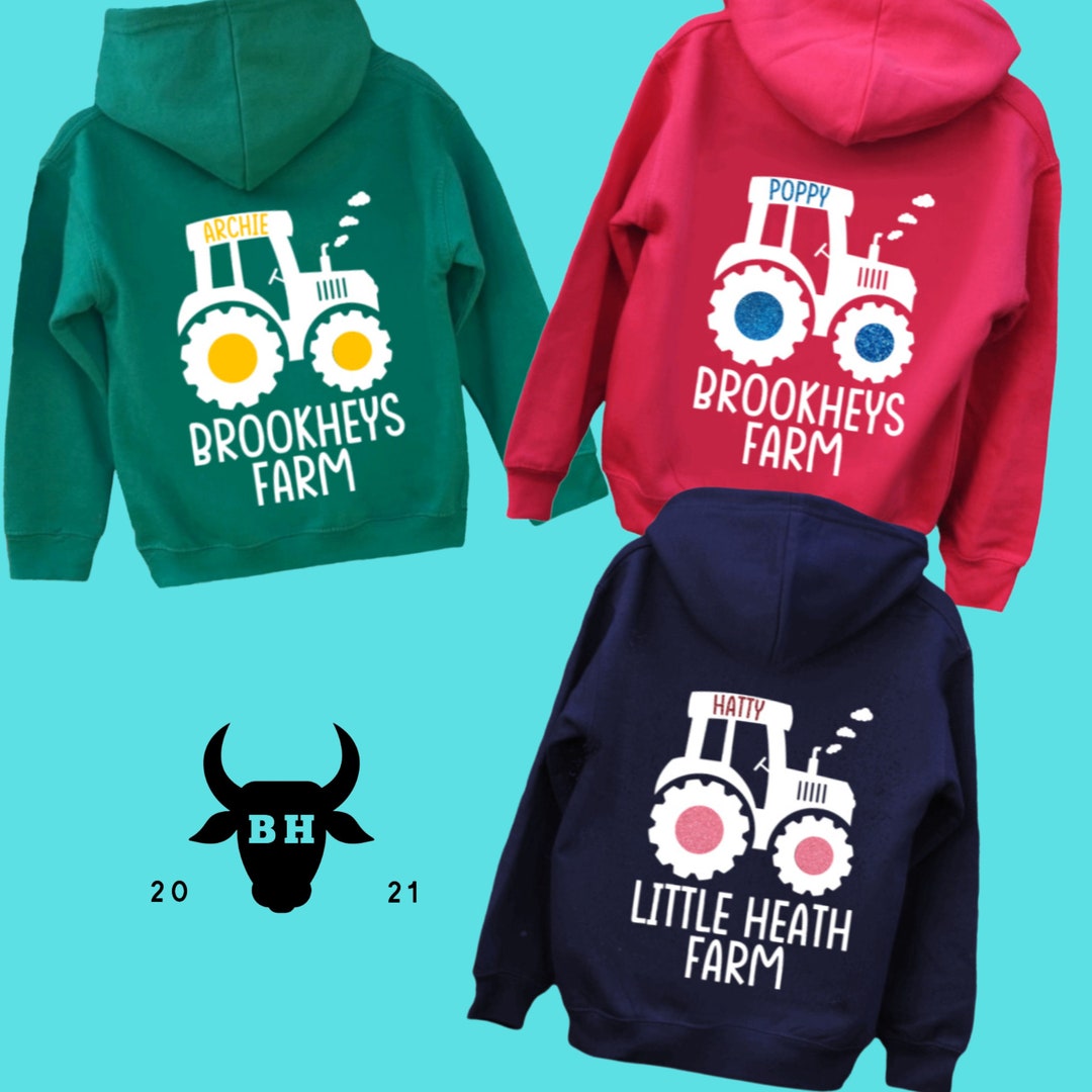 Personalised Kids Farm Name & Tractor Jumper Personalised Boys Birthday ...