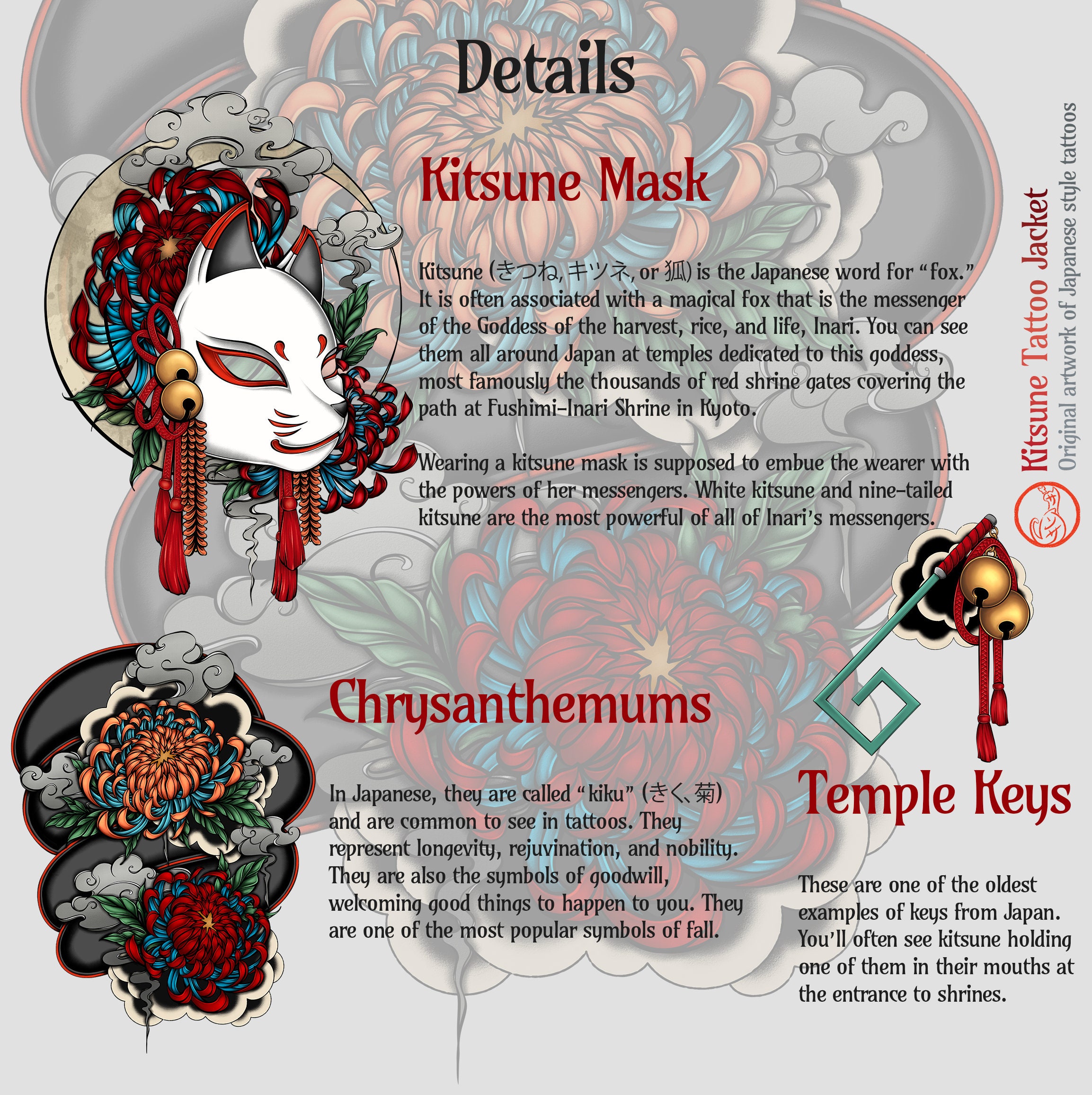 Japanese Fox Mask Tattoo