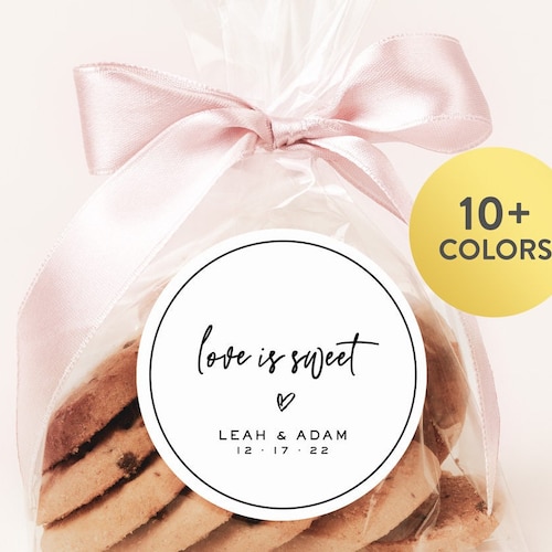 Love is Sweet Wedding Favor Sticker Personalized Wedding - Etsy