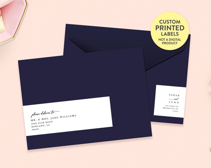 Printed Wraparound Label for Wedding Invitation Guest, Kindly Deliver ...