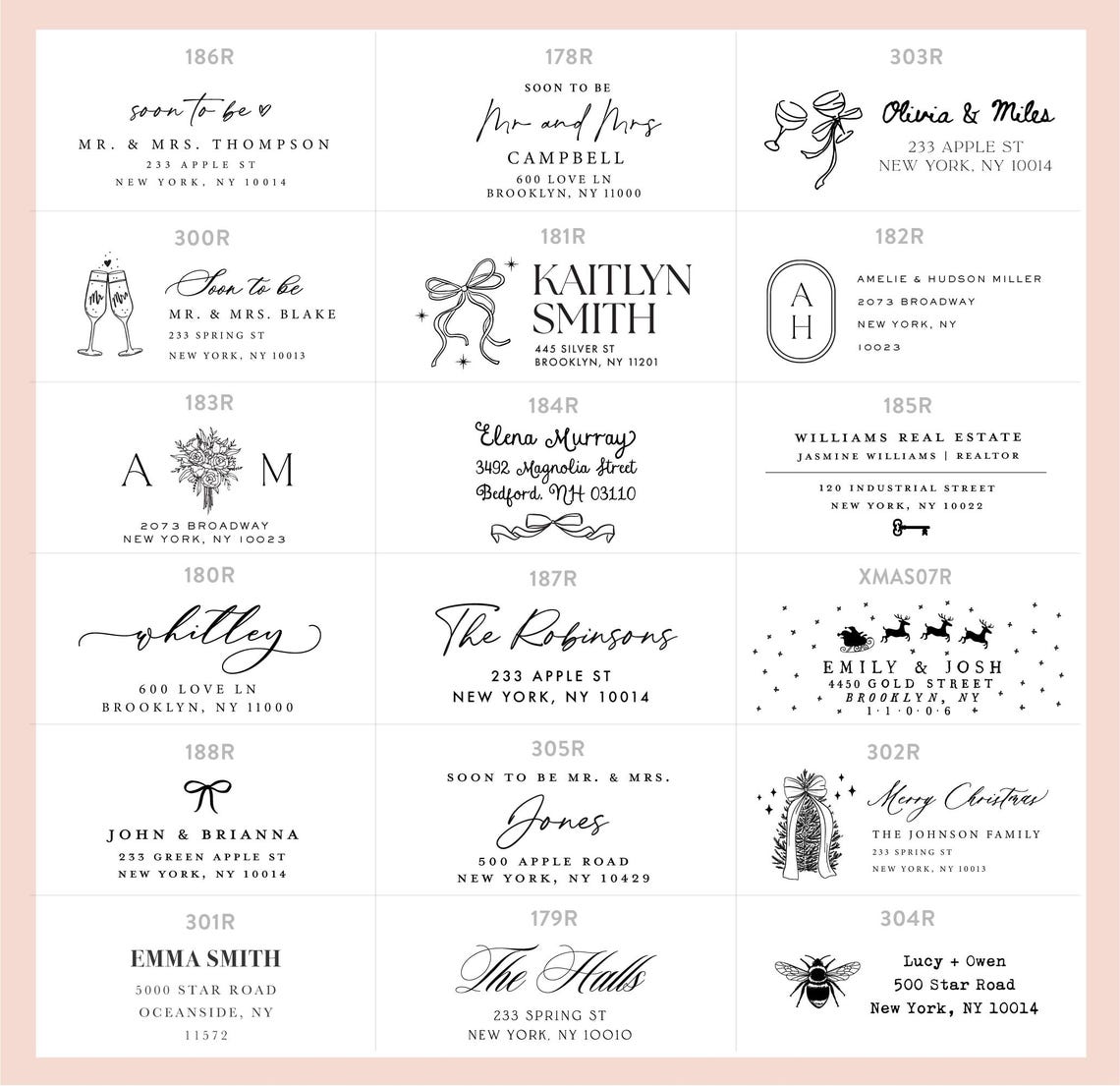 Return Address Labels Roll, Wedding Address Stickers, Personalized ...