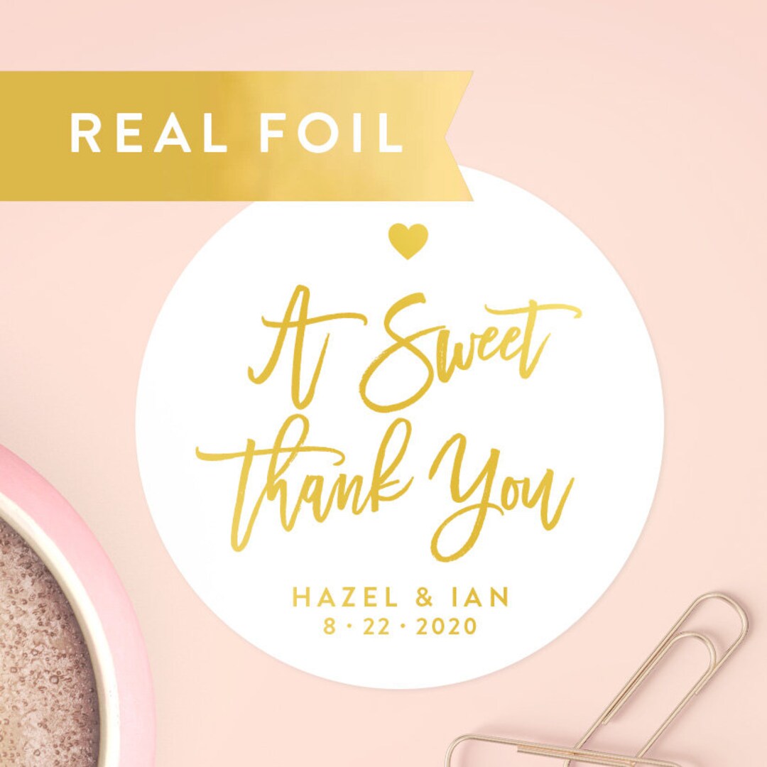 A Sweet Thank You Stickers, Sweet Favor Label, Custom Party Favors ...