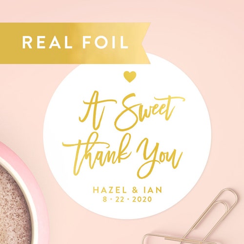 Wedding Stickers A Sweet Thank You Personalized Wedding - Etsy