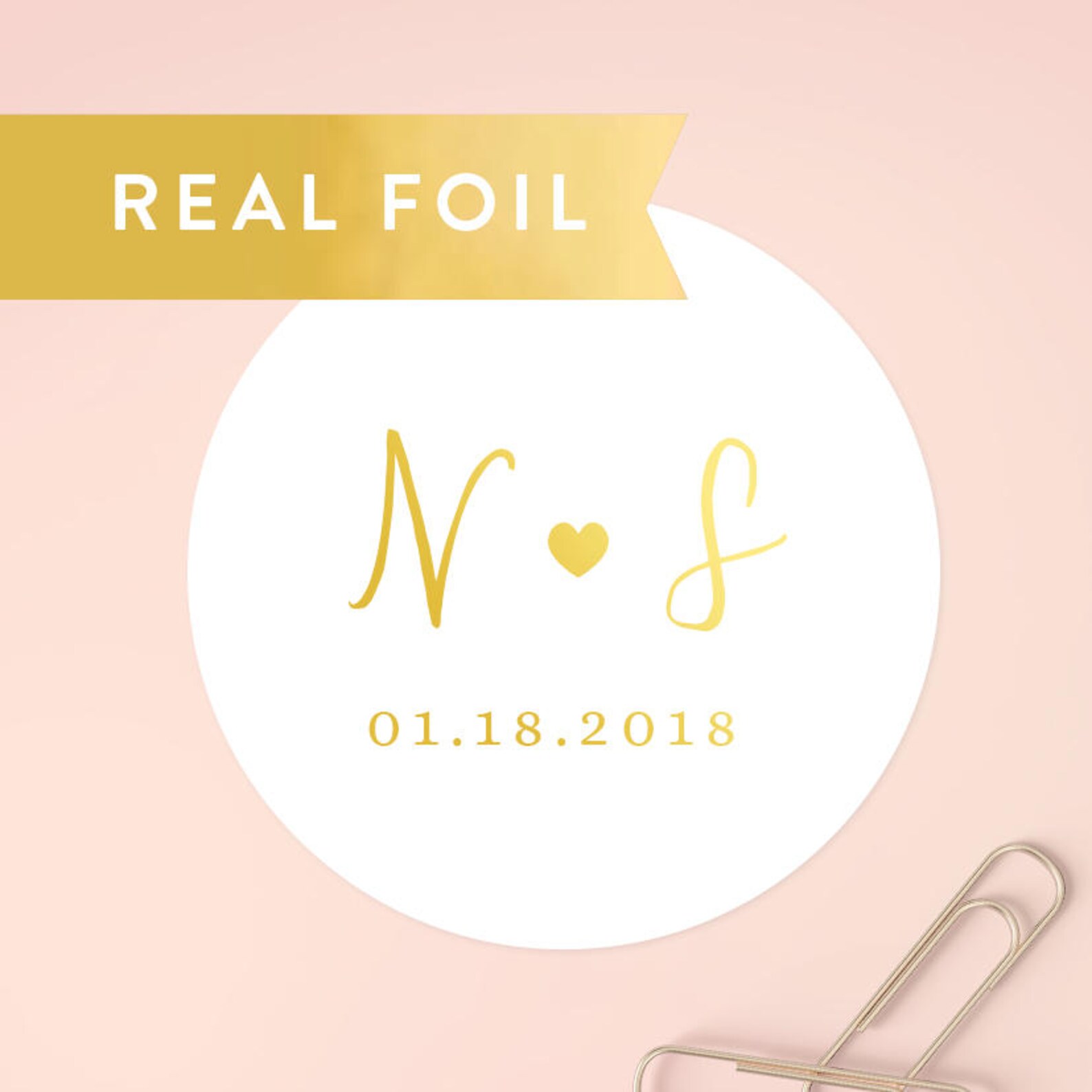 Initials Wedding Stickers Envelope Seals Initials Sticker | Etsy