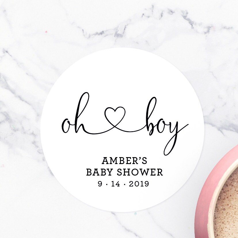 Oh Boy Stickers Oh Baby Favor Stickers Baby Shower Stickers | Etsy