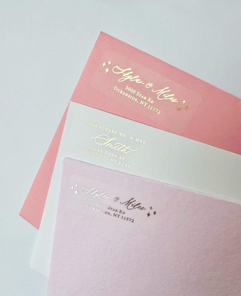 We Have Moved Return Address Labels, Gold Holiday Address Label ...