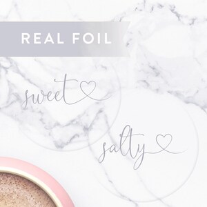 Sweet Salty Stickers, Wedding Favor Stickers, Sweet Treat, Salty Snack ...