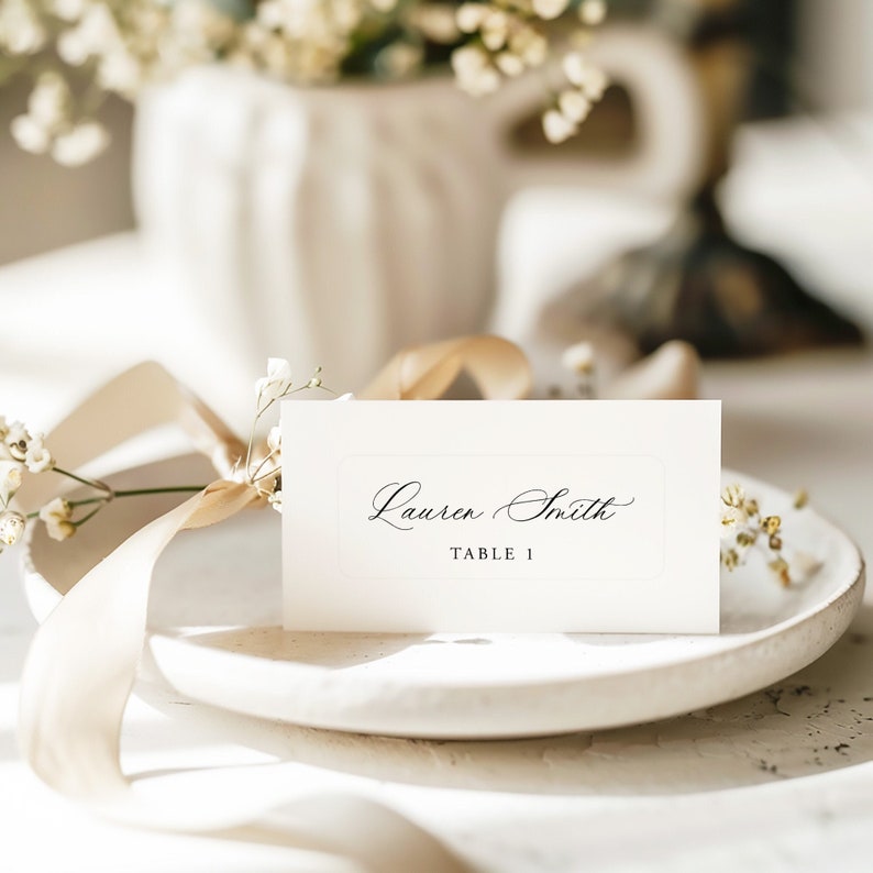 Printed Place Card Stickers for Wedding, Guest Names Sticker, Place ...
