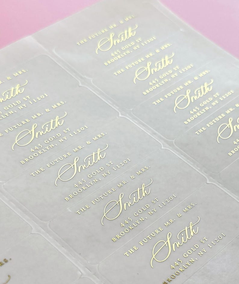 Minimalist Return Address Labels, Clear Address Label, Custom Wedding ...
