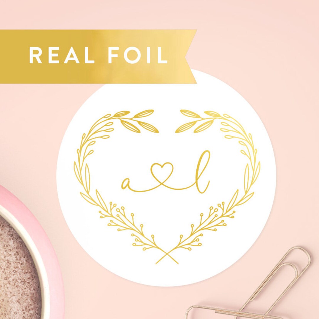 Wedding Stickers, Initials Sticker, Custom Favor Stickers, Personalized ...