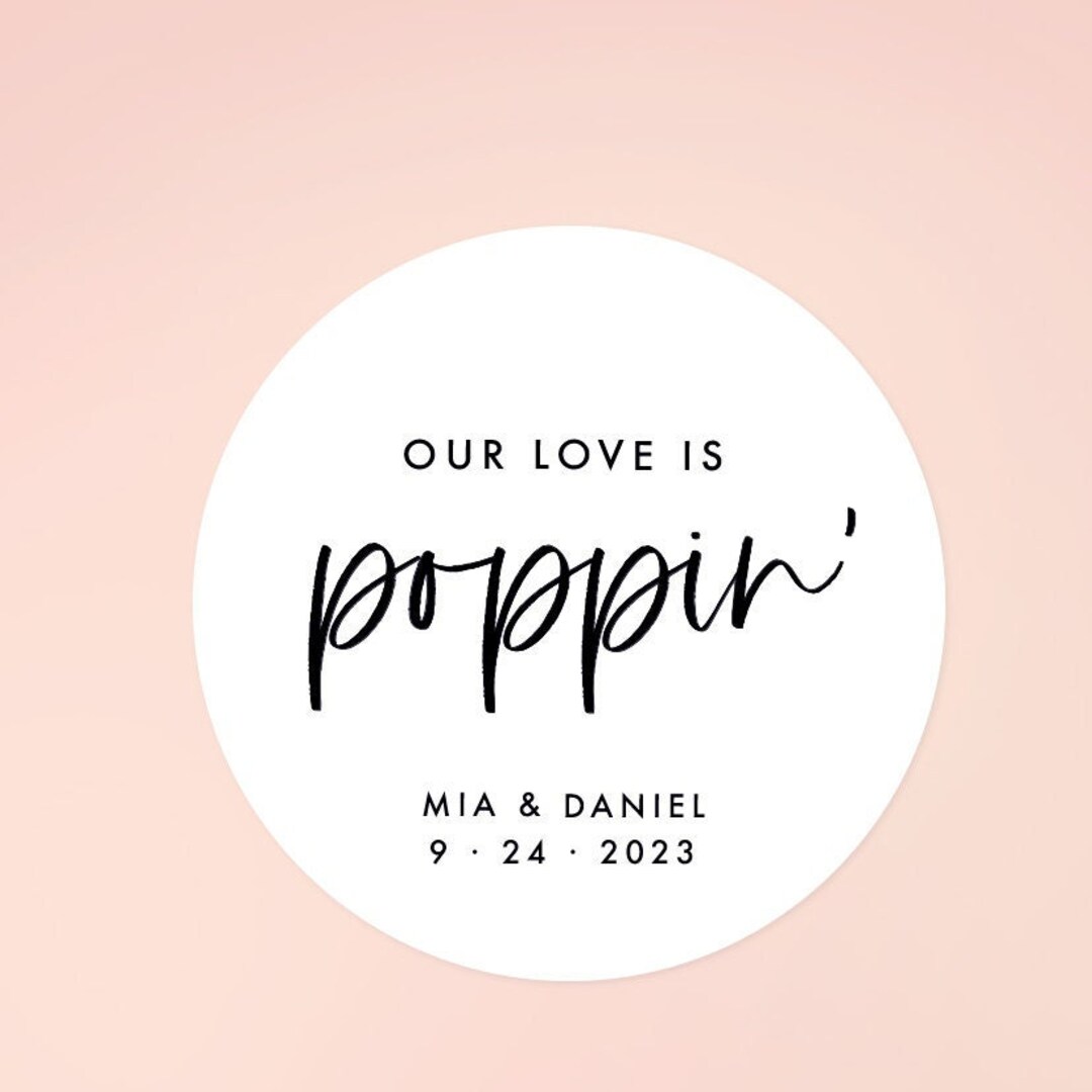 Popcorn Stickers Our Love is Poppin' Wedding Favor - Etsy