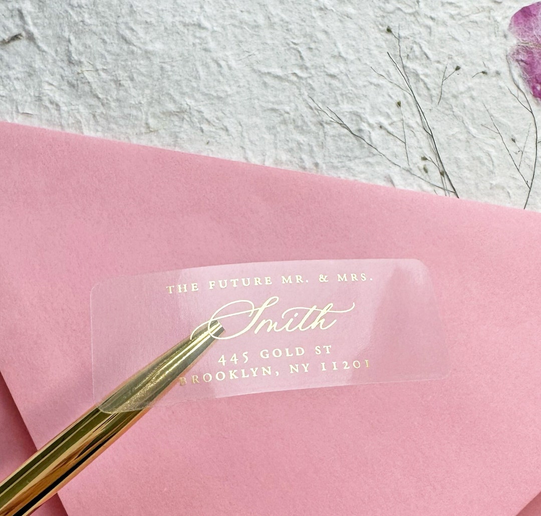 Return Address Labels, Clear Gold Foil Labels, Gold Address Labels ...