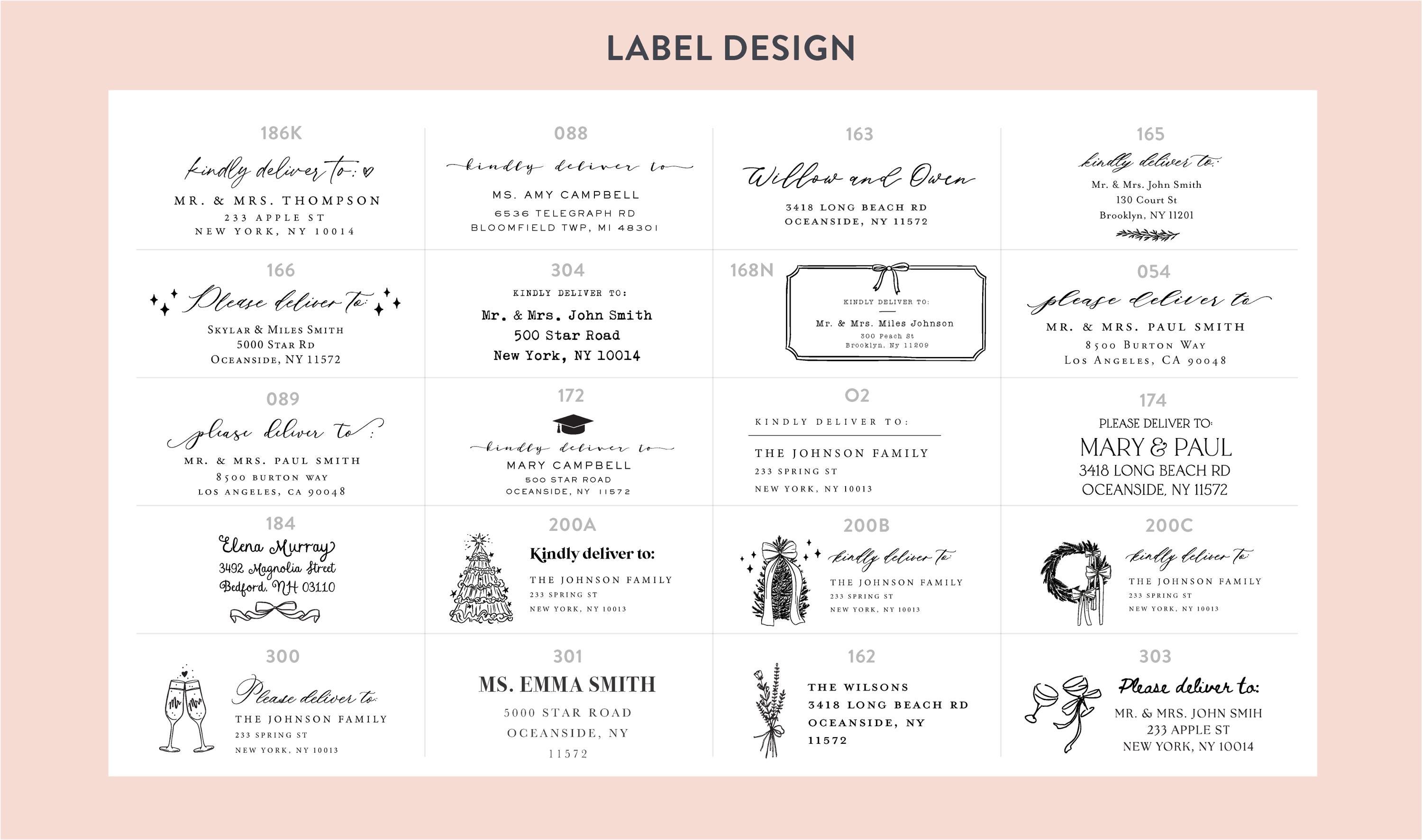 Printed Wedding Address Labels - Clear Guest Address Labels for ...