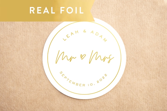 Mr and Mrs Stickers Personalized Wedding Stickers Favor | Etsy