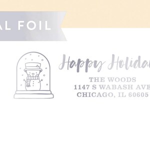 Happy Holidays Address Labels, Christmas Address Stickers, Snowglobe ...